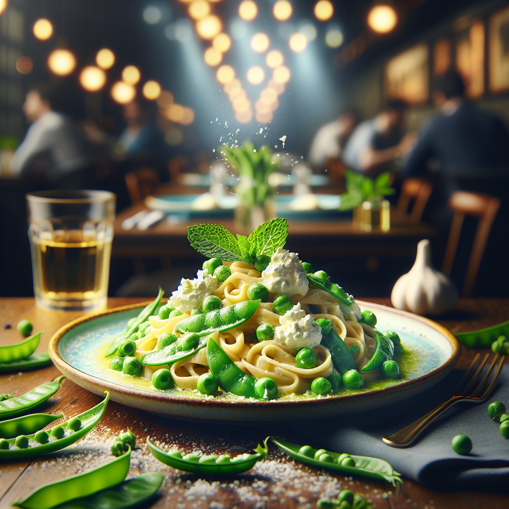 Pasta with Pea Cream & Salted Ricotta Recipe